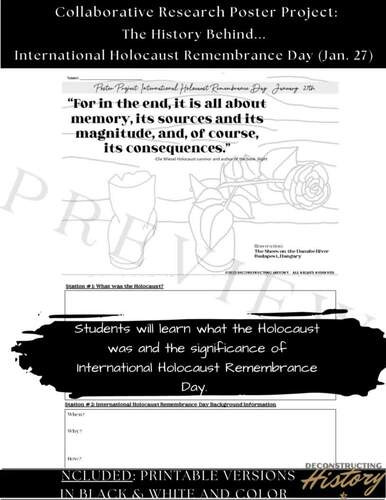 International Holocaust Remembrance Day Poster Project | TPT