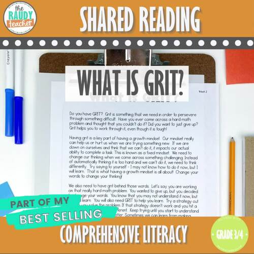 Shared Reading Passage & Lessons - Ontario Gr 3, 4 SEL - What Is Grit?