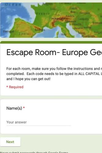 Europe Geography Digital Escape Room, Breakout Room, Test Prep Distance ...