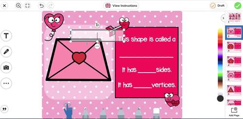 Valentine's Day Math 2D Shapes Seesaw Activities by Learning for the ...