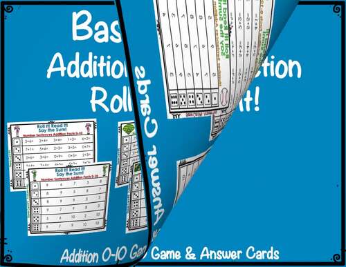 Baseball Addition & Subtraction Facts 0-20 Roll It! Read It! Game Cards