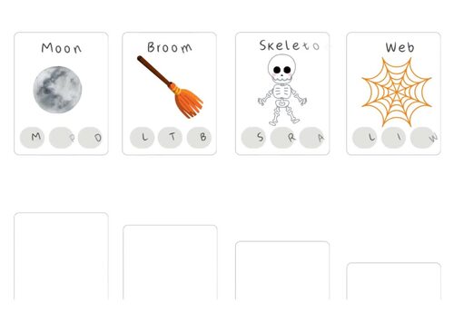 Bilingual Halloween Beginning Sounds – English and Spanish Phonics Cards