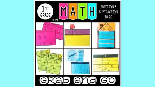 Grab and Go Addition and Subtraction from 20 by Renee Dooly | TpT