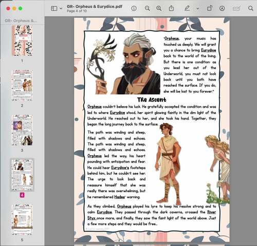 Orpheus & Eurydice || Greek Myths || Narrative Text Close Reading ...