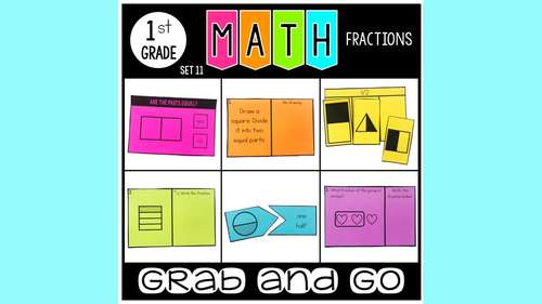 Fractions Math Task Cards for 1st Grade Centers by Renee Dooly | TPT