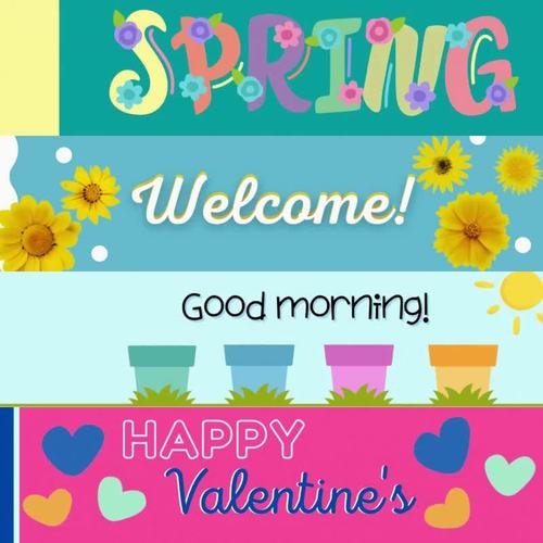 Spring animated banners headers for Google Classroom by Wonder at the World