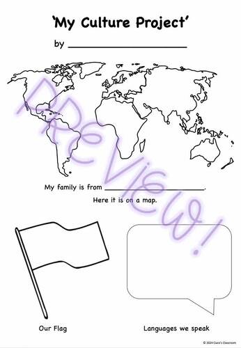 My Culture Project by Ciara's Classroom | TPT