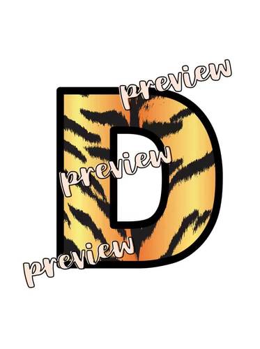 Jungle Safari Animal Print Bulletin Board Letters and Numbers by Anh Huynh