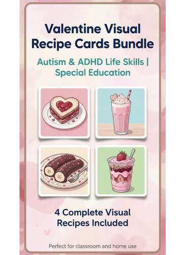 Valentine Visual Recipe Cards Bundle | Autism & Life Skills | Special ...