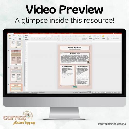 Editable Syllabus/Rubric + Weekly Newsletter Template: Coffee Shop Theme