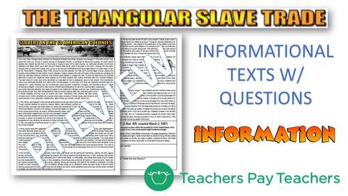 Triangular Slave Trade, Middle Passage Voyage, King Cotton, and Slave ...