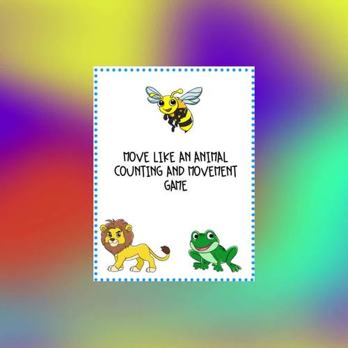Math and Movement Game for Preschool PreK and Kindergarten | Animal Theme