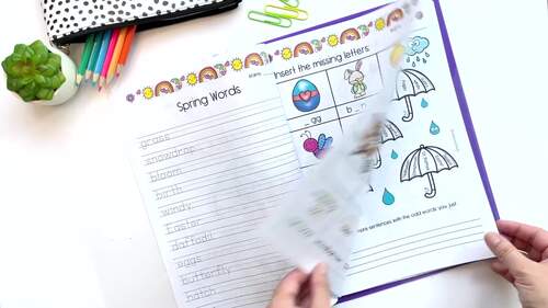 Spring Themed Literacy Worksheets / ELA Worksheets | Test Prep | TPT