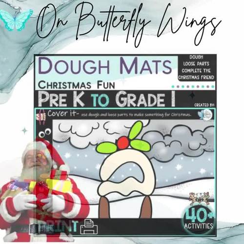Christmas Fun Dough Mat Activities PreK to Grade 1 by On Butterfly Wings