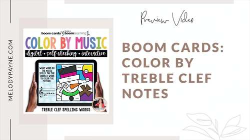 Music BOOM Cards: Color by Treble Clef Notes Winter Scene | TpT