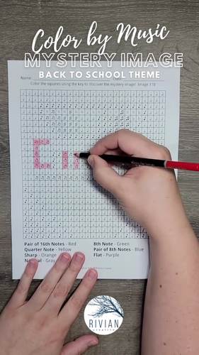 Color by Music Symbol Mystery Images Back to School Theme by Rivian ...