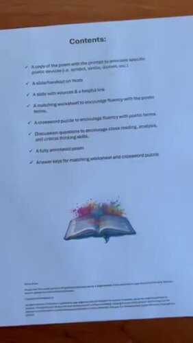 Complete High School ELA Lesson on Yeats' Halloween themed "All Souls ...