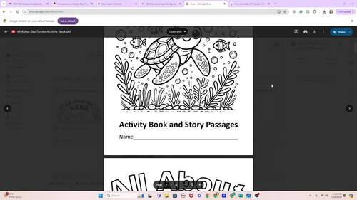 Sea Turtle Activity Book and Reading Passages - Animals of Hawaii