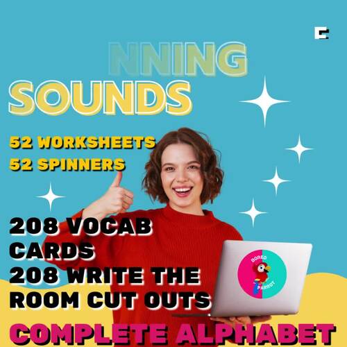 KG Beginning Sounds: Word Spinners | Vocab Cards | Write the Room ...