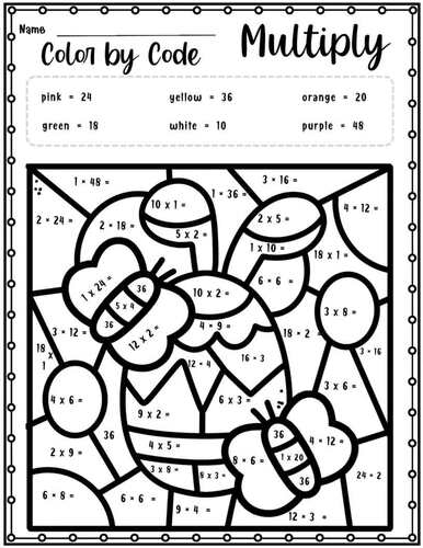 Easter Color by Code Multiplication | Multiply Facts Spring Math 3rd-4th