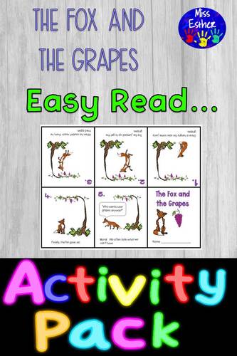 The Fox and the Grapes // 7 Resources Activity Pack - Fables by Miss Esther