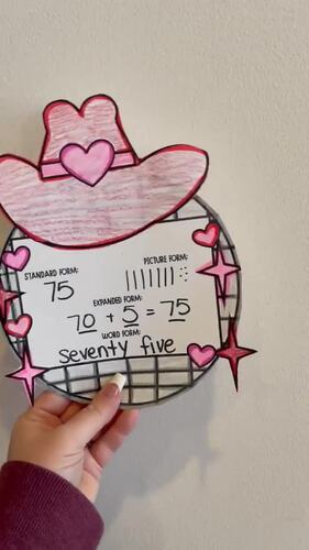 Valentines Day Math Place Value Craft by The Teaching Diva Corner