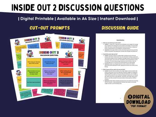 Inside Out 2 Movie Activity Discussion Questions | Reflection | Inside ...