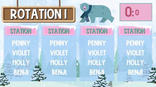 Snow Day Autoplay Timed Small Group Slides - Canva Pro/Edu Editable