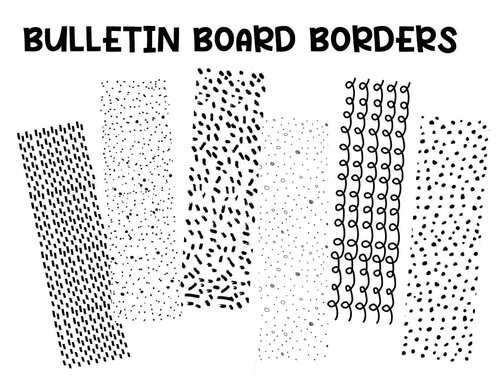 Printable Black and White Spotty Bulletin Board Borders, School Board ...