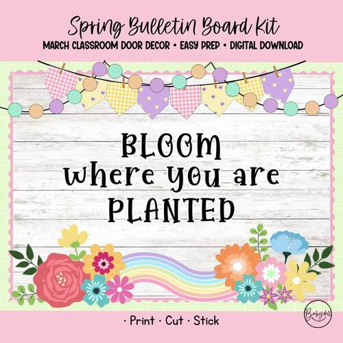 Spring Bulletin Board Kit: Bloom Where You Are Planted | Christian Decor