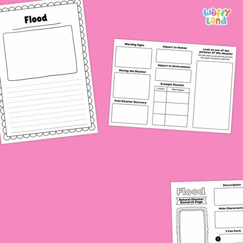 FLOODS Natural Disaster Research Project | Earth Science Worksheets