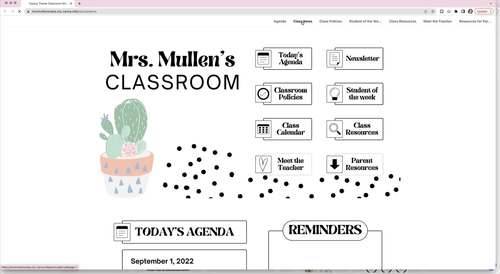 Canva Classroom Website Template- Cactus by The Tech Queen --- Ashley ...