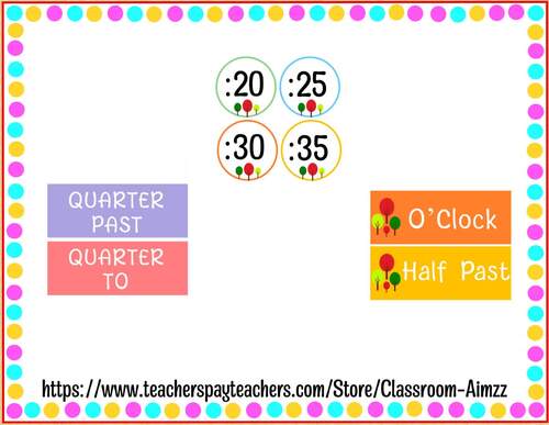 Tree ThemePrintable Clock Numbers, Classroom Clock Labels, Clock Numbers