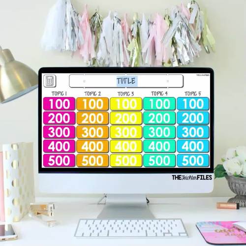 Editable Blank Jeopardy Game Template Google Slides PowerPoint #7 ...
