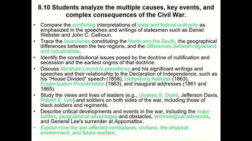 CIVIL WAR CAUSES (part 1 of 4) visual, relevant text, graphics and ...