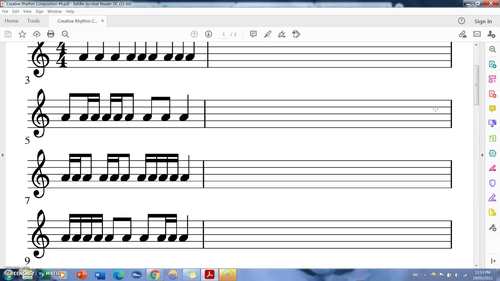 Creative Rhythm Composition #6 (Basic Rhythm Practice Music Worksheet)
