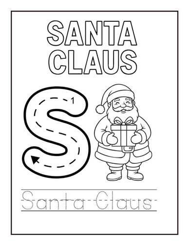 Santa Claus Letter S and Sight Word IS Worksheets for PreK and Kindergarten