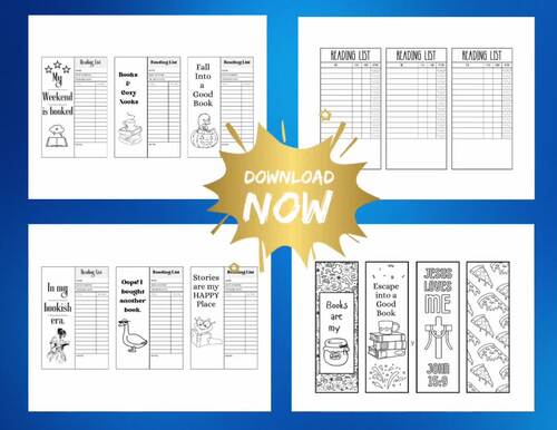 Printable Reading List Bookmarks Cozy Book Tracker Coloring Designs ...