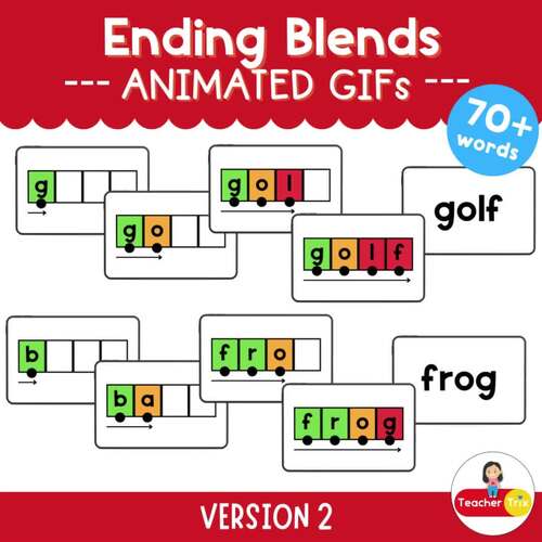 Ending Blends Animated GIFs | Phonics Science of Reading Aligned