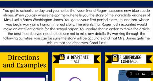 Thank You Ma'am by Langston Hughes Digital Escape Breakout Activity