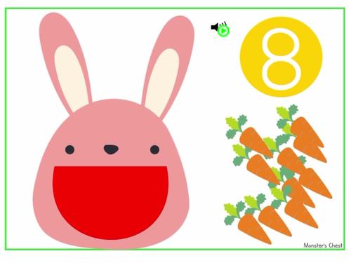 Spring Bundle. Feed the rabbit numbers to 10 Boom Cards Audio Pre-k, K ...