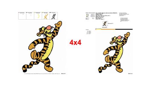 Bouncing Tigger Character Playful Embroidery Designs for Kids - Instant ...