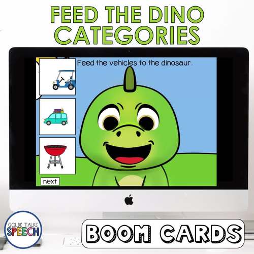 Feed the Dino Categories Activity Boom Cards | Language | Speech Therapy