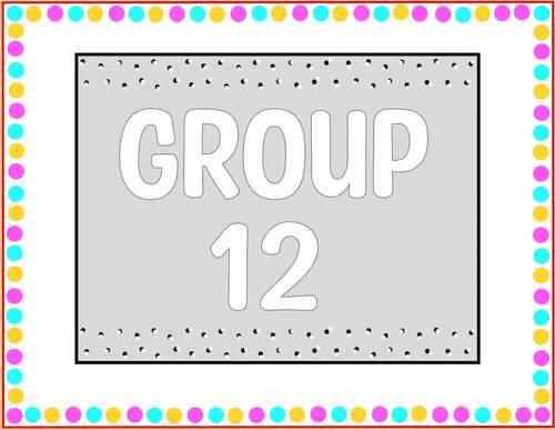Printable Boho Dotty Classroom Table Numbers, Table, Team and Group Numbers