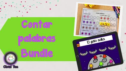 Contar palabras Bundle - Worksheets and Boom Cards™ by Cloud Ten