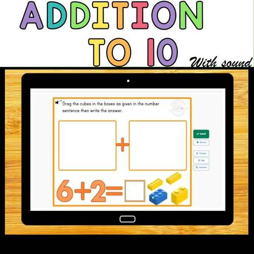 Addition to 10 Kindergarten Boom Cards™ K.OA.A.1, K.OA.A.4, K.OA.A.5