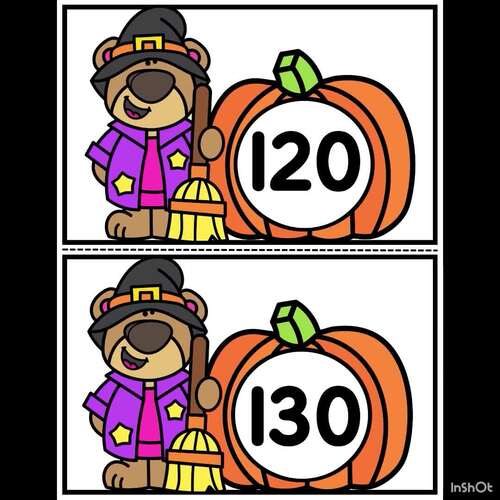 Halloween Skip Counting by 10’s Bear Bundle | Numbers 0–200 & Bundles ...