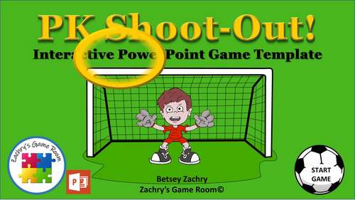 Editable PowerPoint Soccer Themed Review Game Template: PK Shoot-Out!