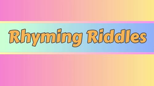 Kindergarten & 1st Grade Rhyming Riddles Digital Activity | Rhyme Pairs ...