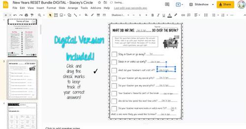 New Years Reset Bundle : Goal Setting | Math | Literacy | Mindfulness 2024